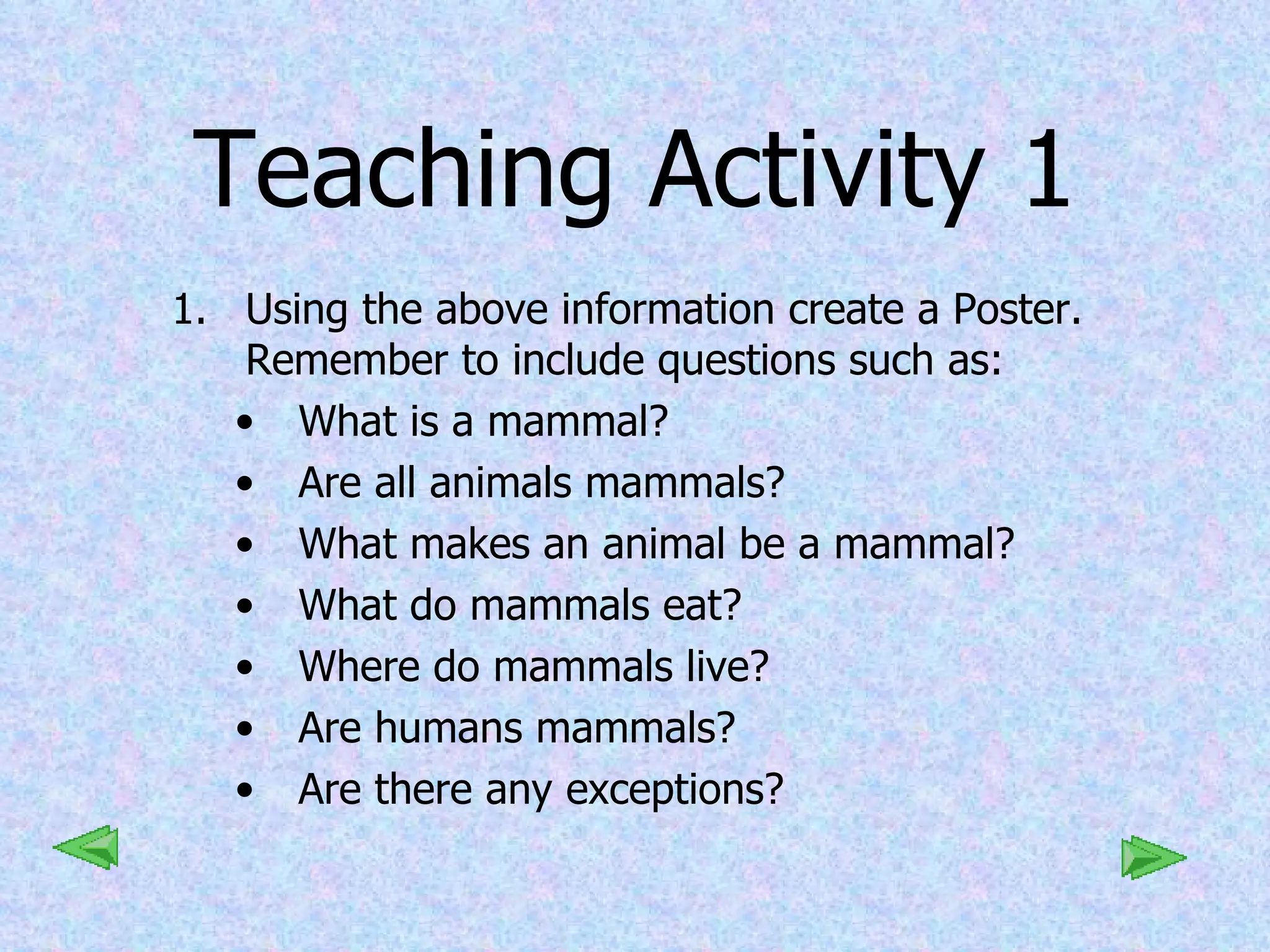 Marvelous Mammals | PPT