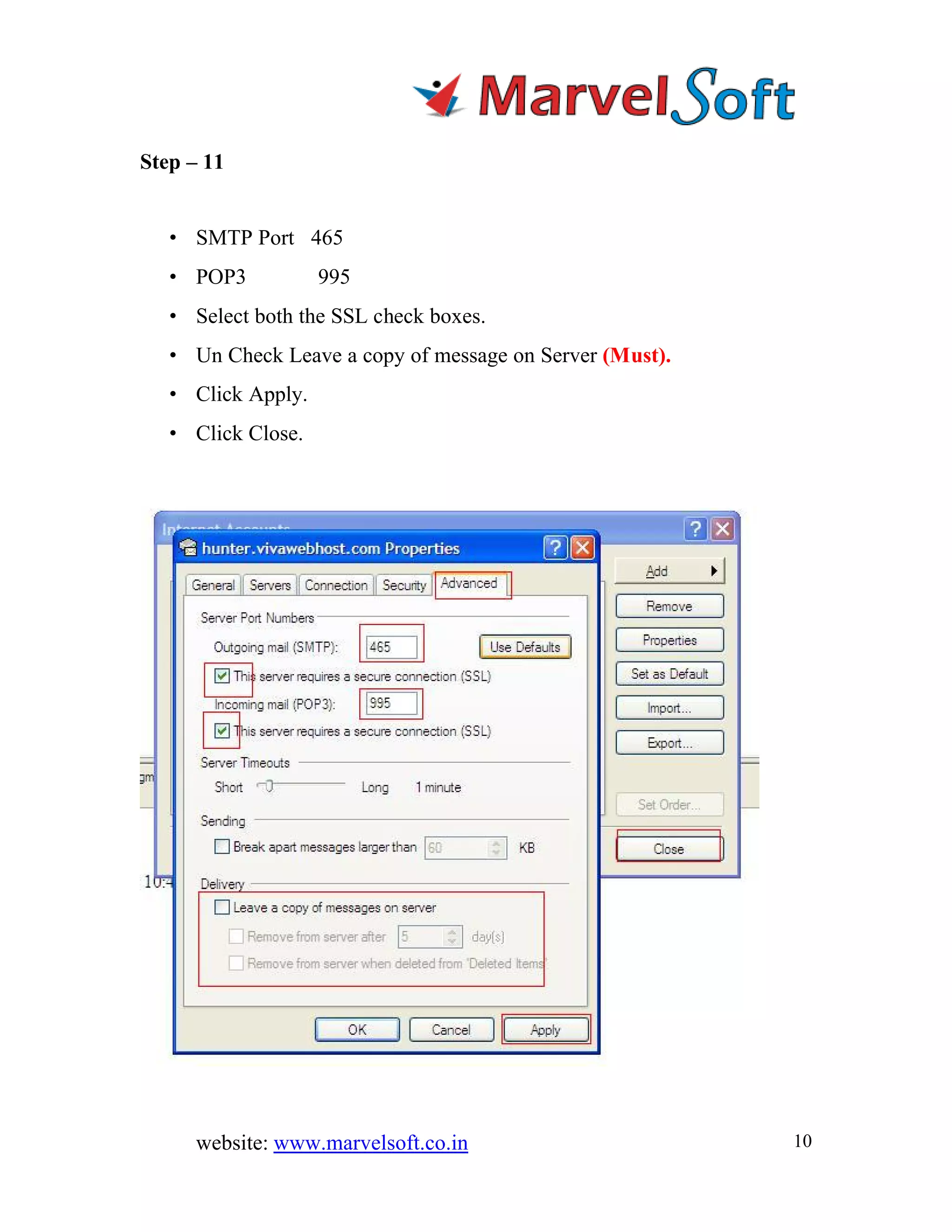 MarvelSoft email hosting guide | PDF