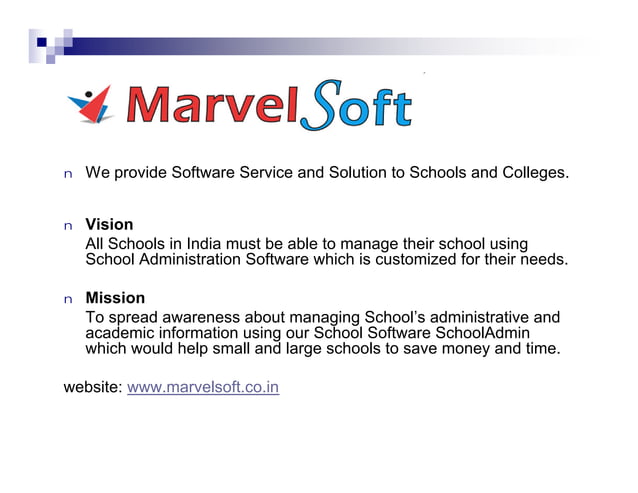 MarvelSoft School Management Software | PPT