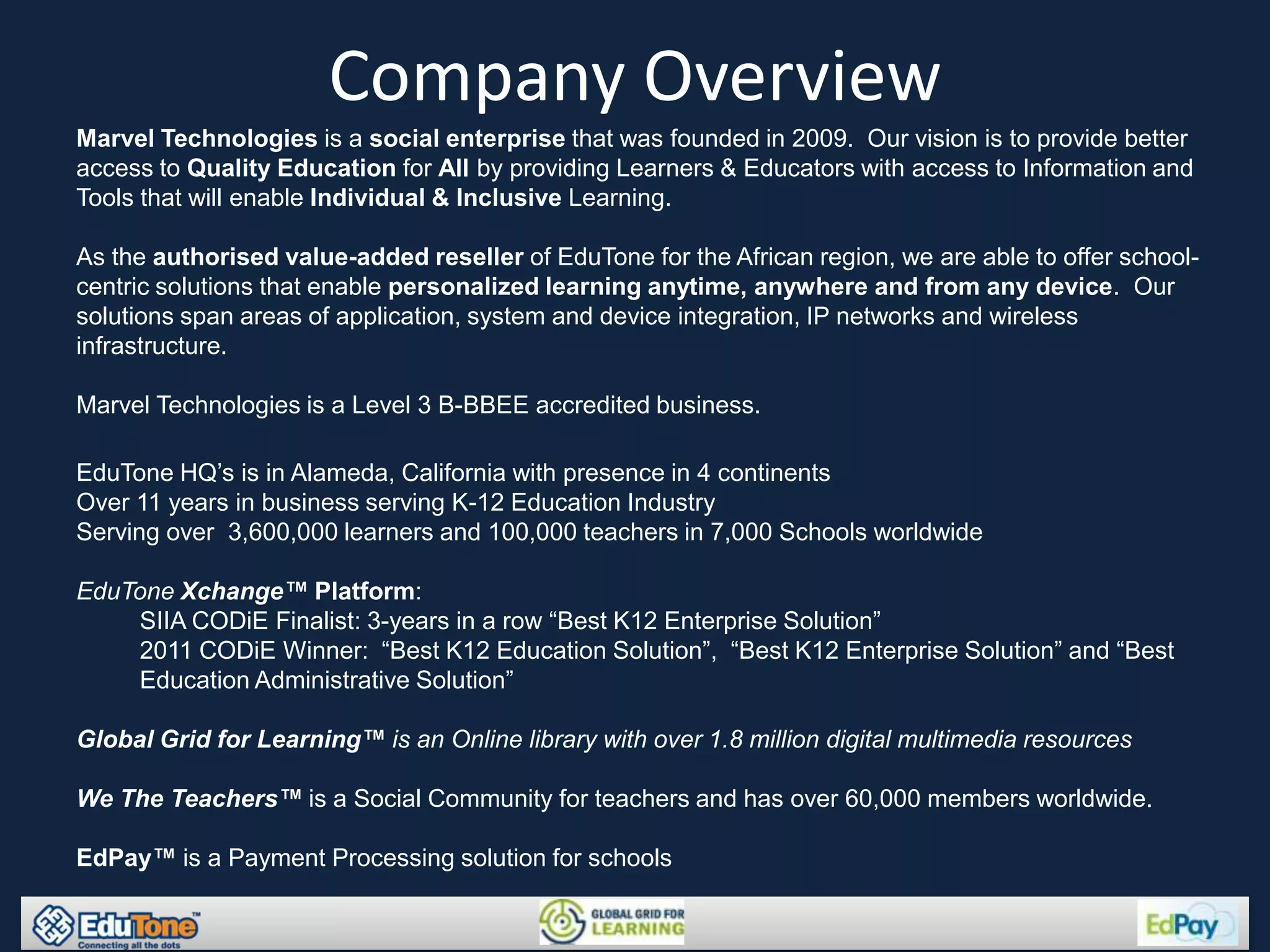 Marvel Technologies Overview | PPTX