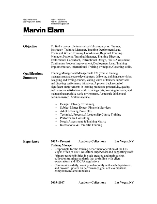 Marvin Resume 110808 | PDF