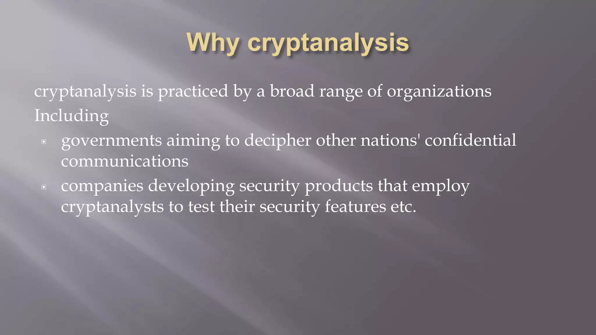 Cryptanalysis 101 | PPTX