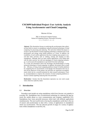 User Activity Analysis Using Accelerometer and Cloud Computing | PDF