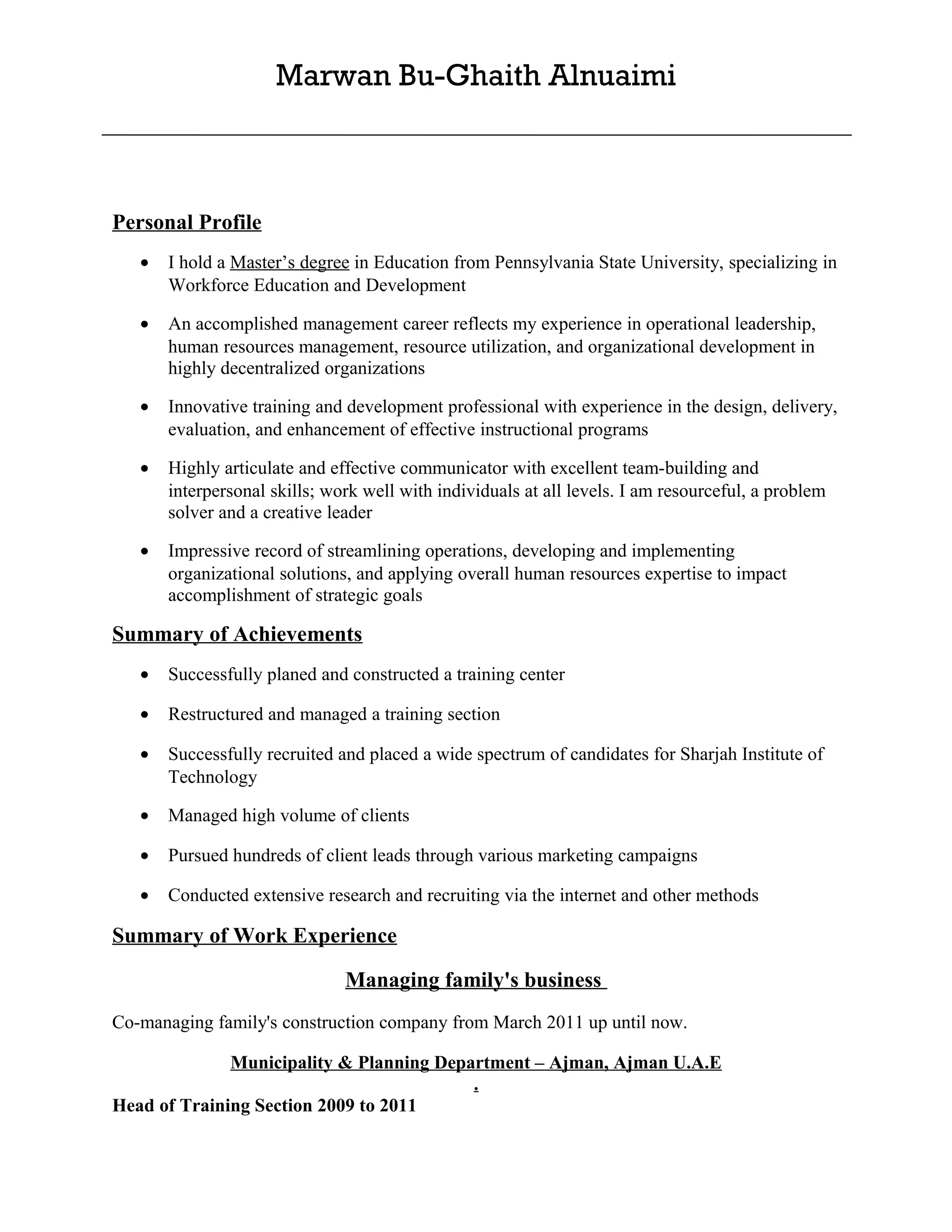 Marwan's cv | PDF