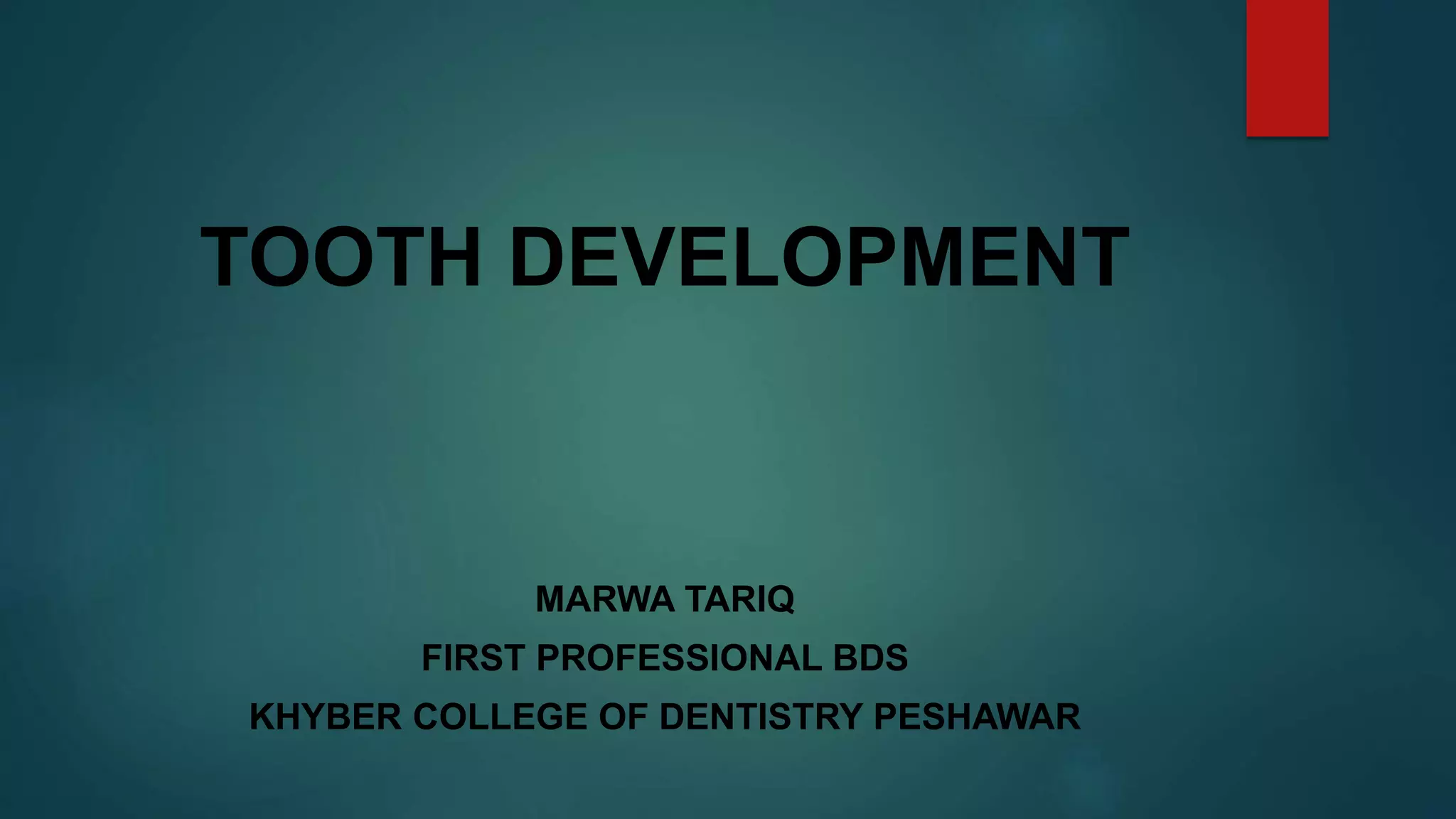 Tooth development cap stage | PPTX