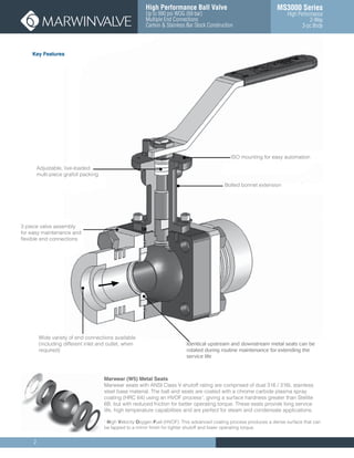 Marwin Valve MS3000 Series High Performance Ball Valve | PDF