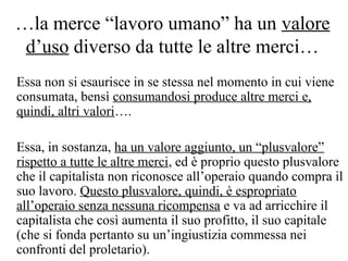 Marx, capitale, plusvalore e osservazioni critiche | PPT
