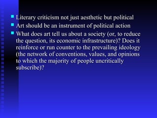 Marxist Criticism: Dialectics, Class Struggle, and Literary Analysis | PPT