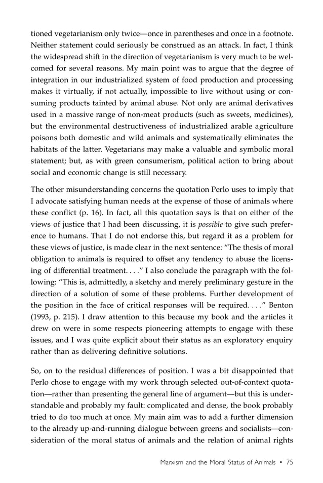 Marxism and the moral status of animals ted benton | PDF