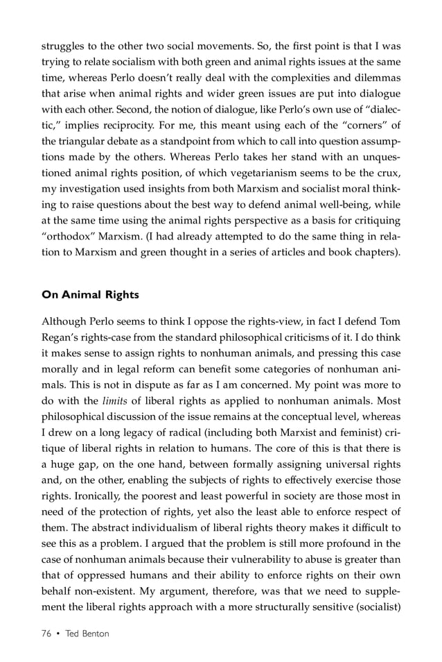 Marxism and the moral status of animals ted benton | PDF