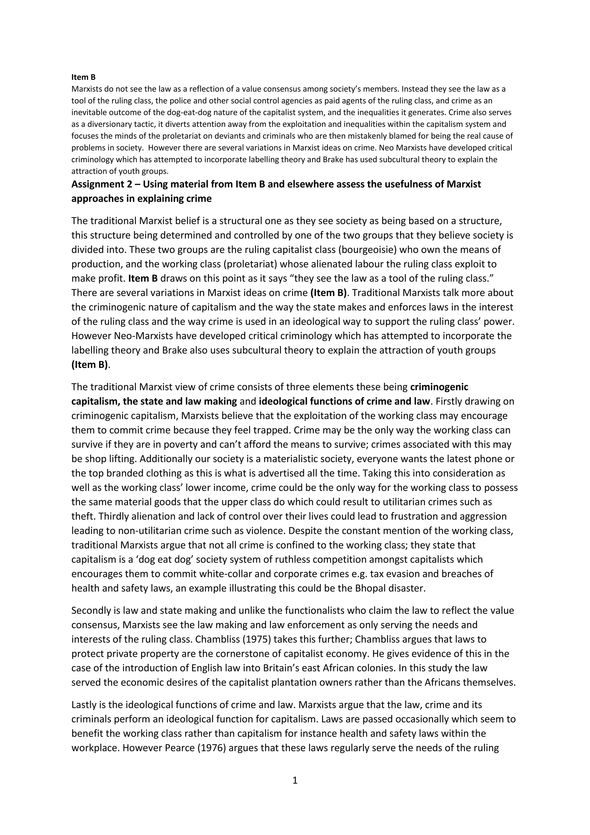 Marxism: A* Essay Exemplar 2 | DOCX