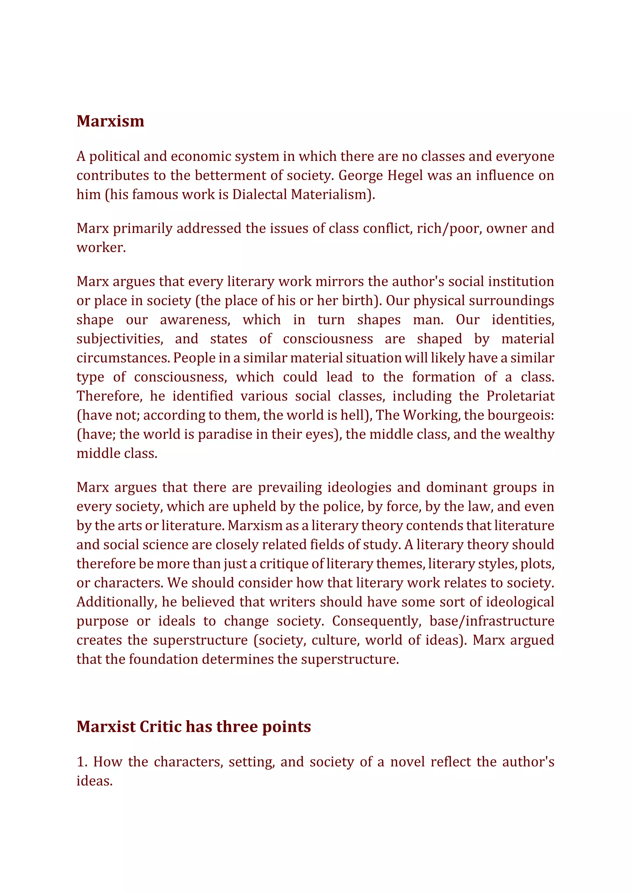 Marxism by Karl Marx | PDF