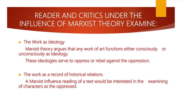 Marxism and its application | PPTX | Science