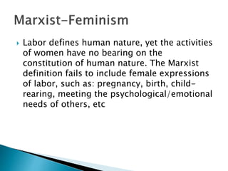 Marxist feminist perspectives on female labor | PPT