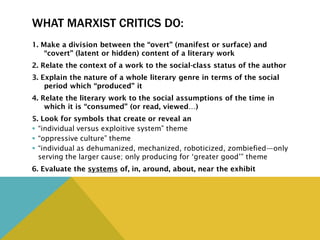 Marxist and feminist lenses 2014 | PPTX