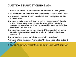 Marxist and feminist lenses 2014 | PPTX