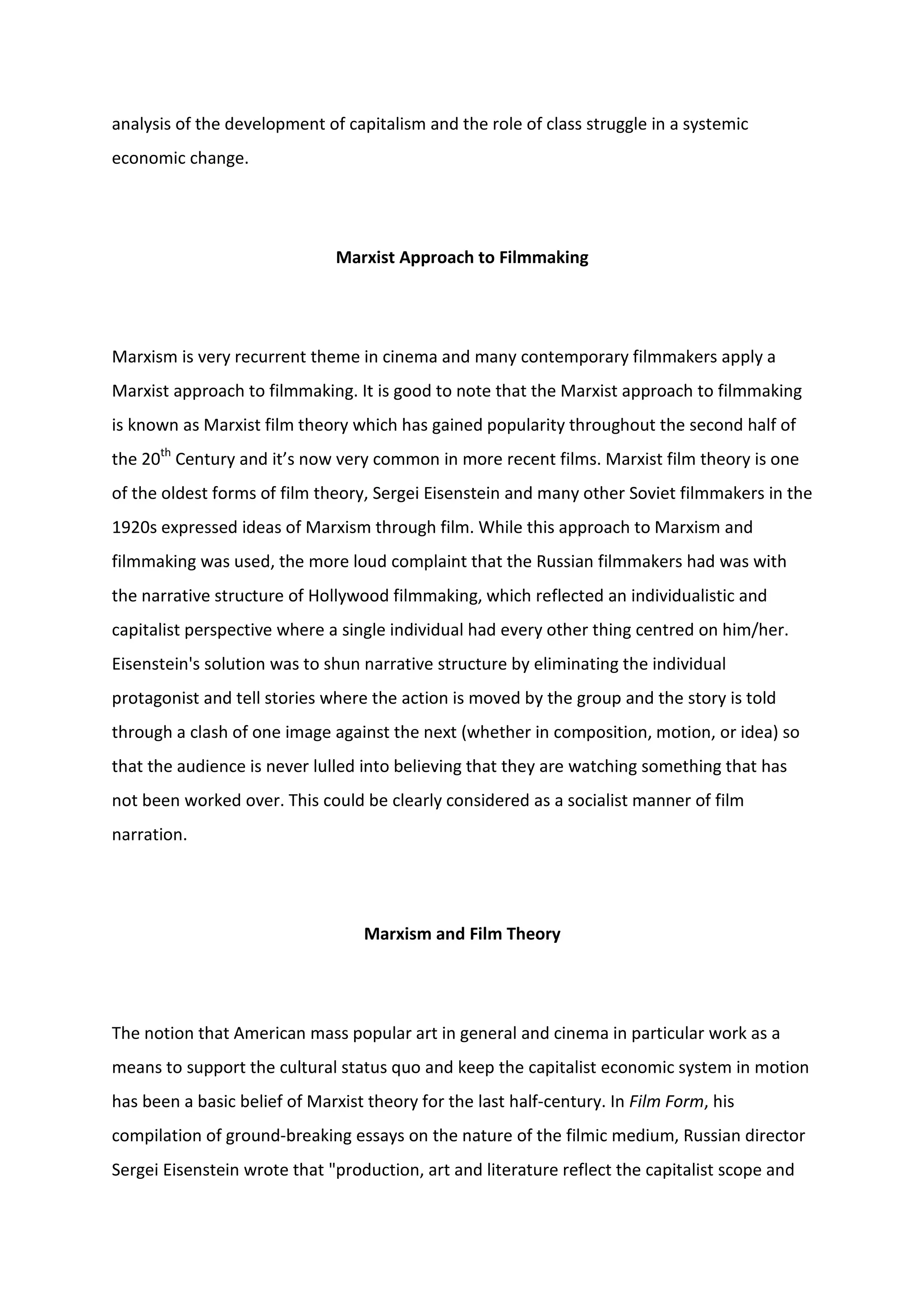 Marxist approach to film | PDF