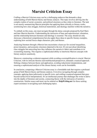 Marxist Criticism Essay.pdf