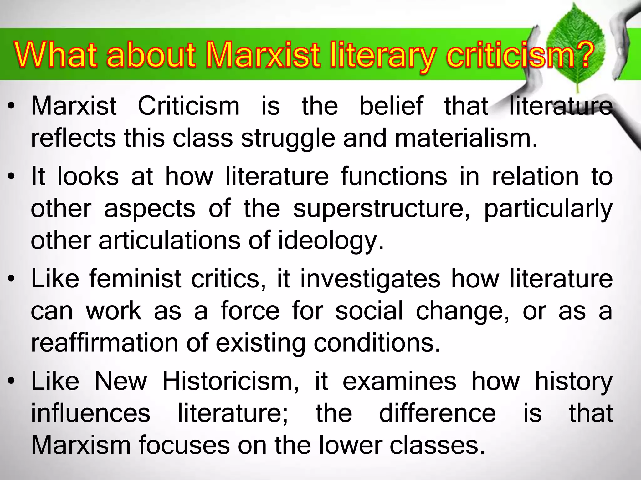 Marxist criticism presentation | PPTX