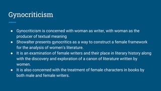 Marxist Feminism - An Analysis of Elaine Showalter’s idea of woman’s ...