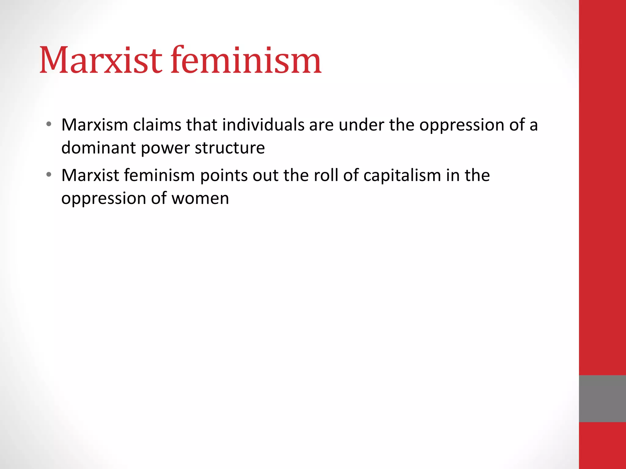 Marxist feminist theory | PPTX