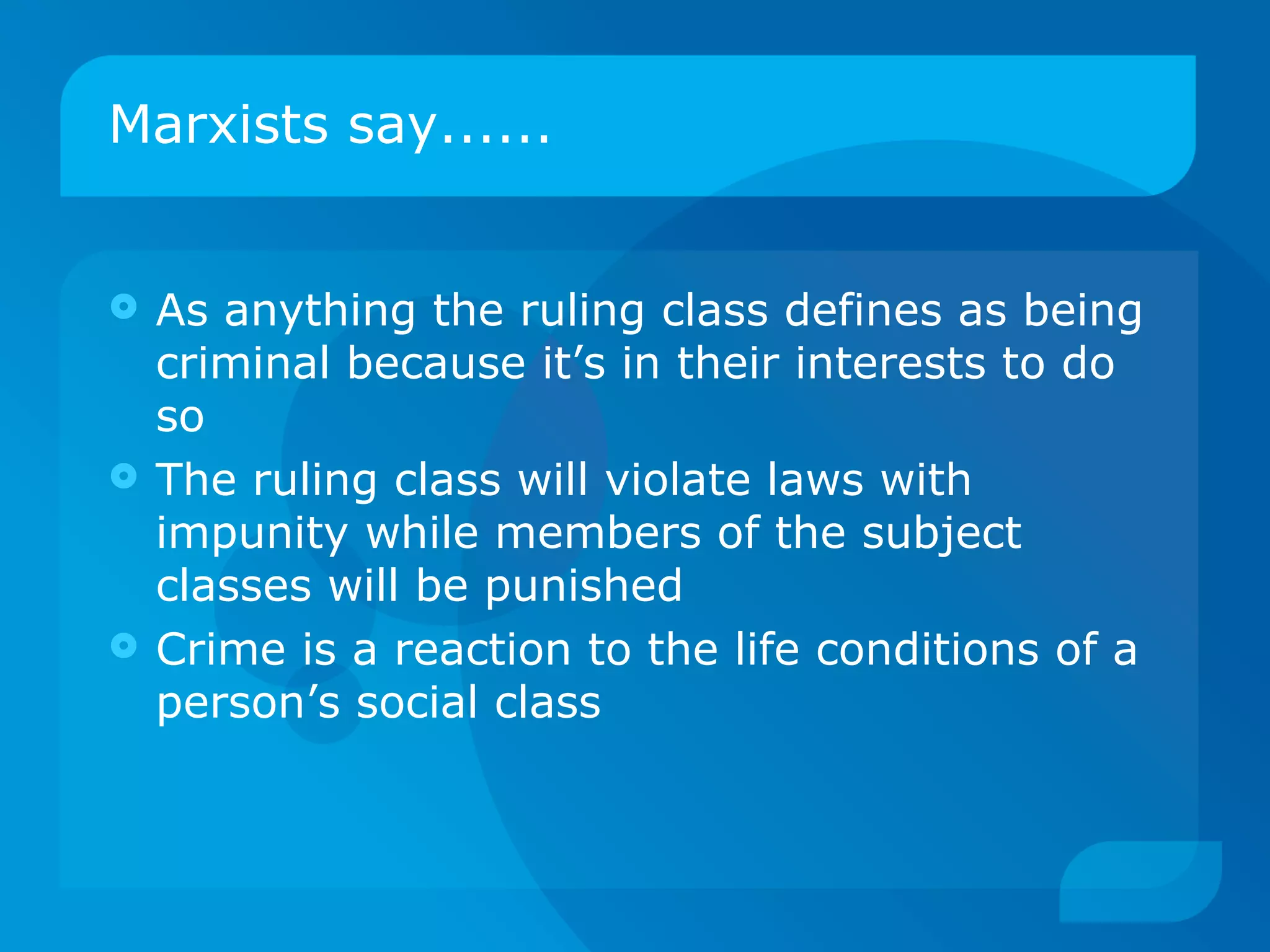 Marxist perspectives of crime | PPT