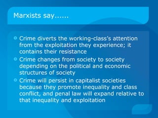 Marxist perspectives of crime | PPT