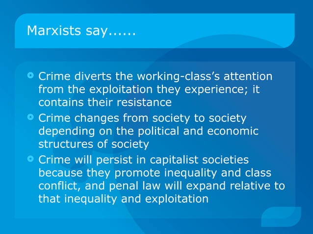 Marxist perspectives of crime | PPT