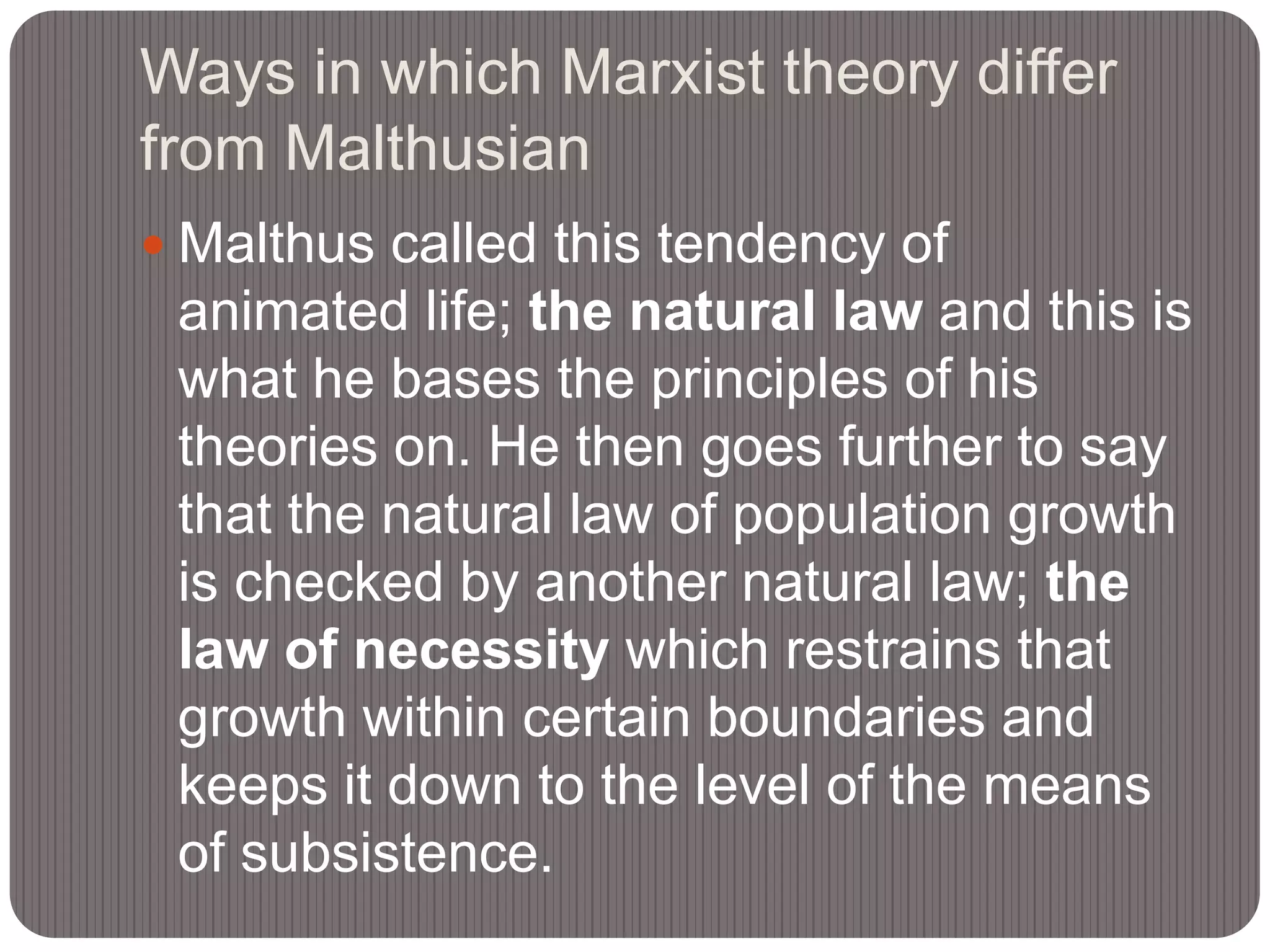 Marxist theory on population growth | PPTX