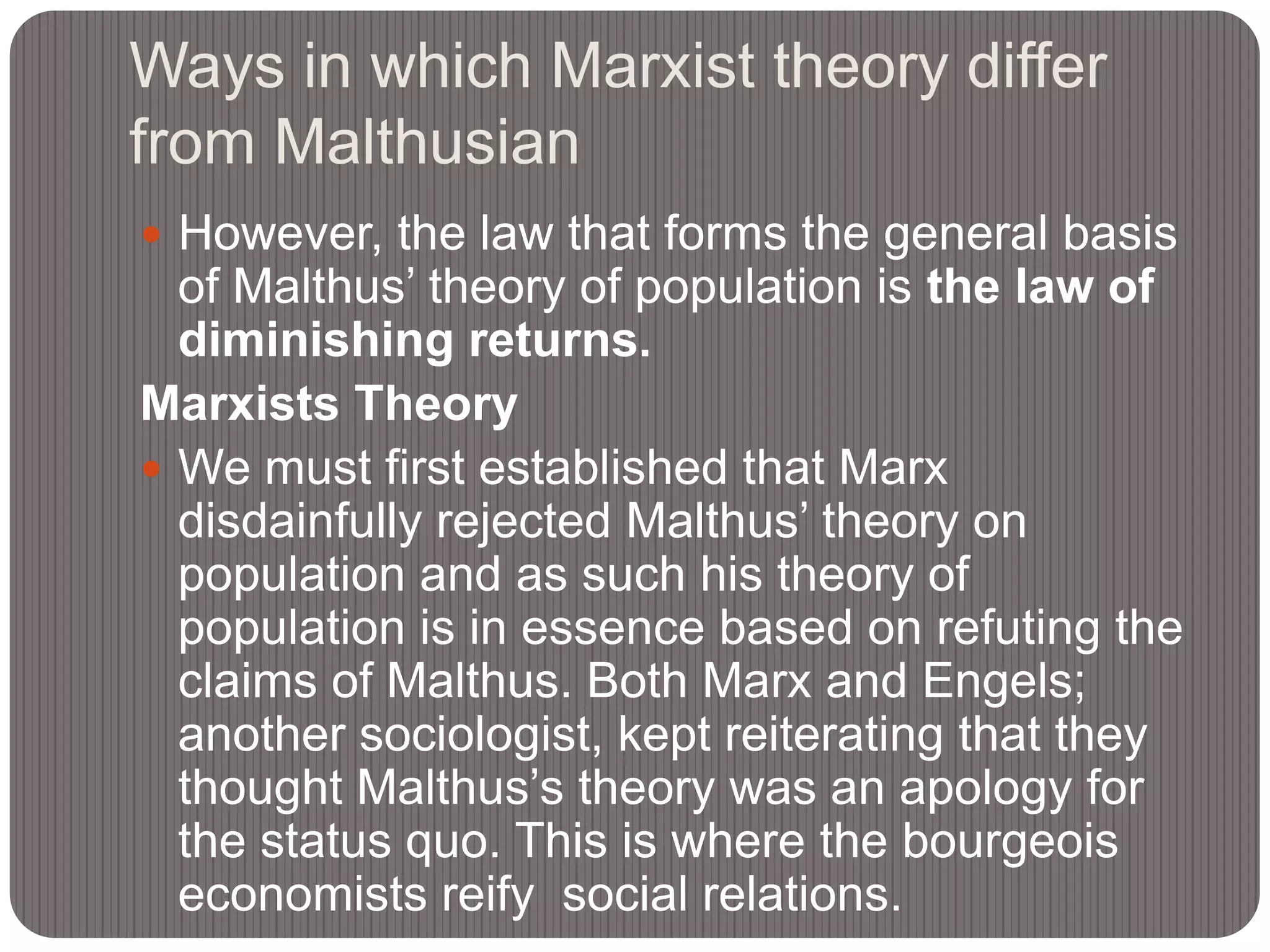 Marxist theory on population growth | PPTX