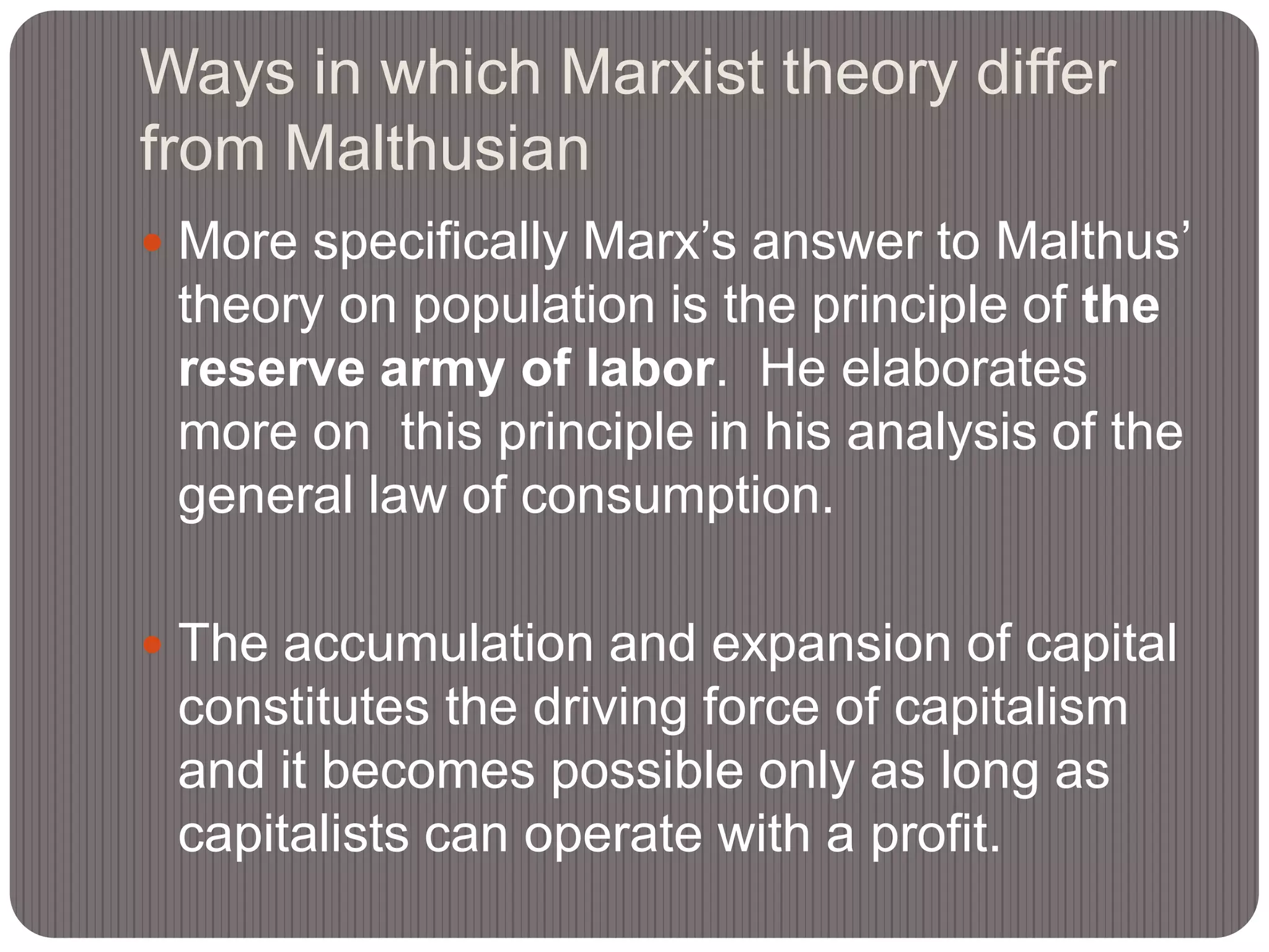 Marxist theory on population growth | PPTX