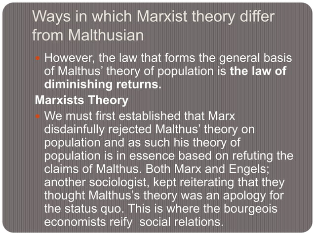 Marxist theory on population growth | PPTX