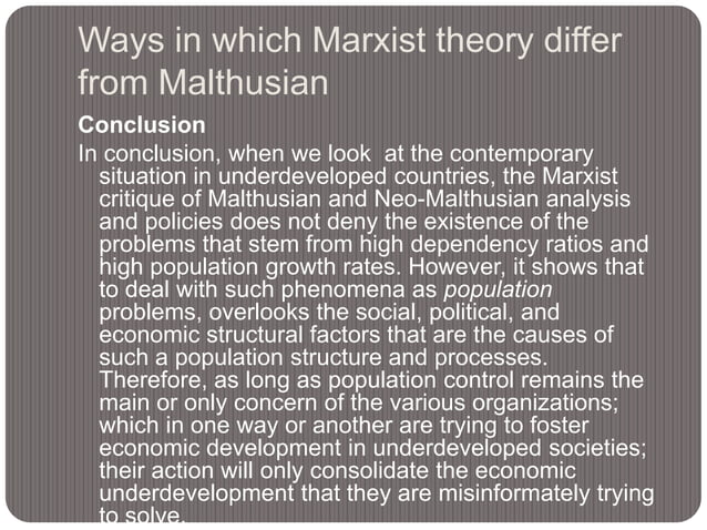 Marxist theory on population growth | PPTX