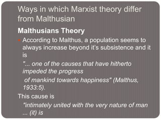 Marxist theory on population growth | PPTX