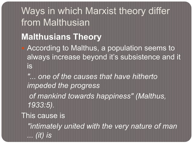 Marxist theory on population growth | PPTX