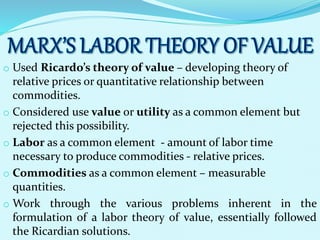 Marx’s economic theories | PPTX