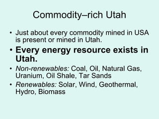 Overview of Energy in Utah and Utah's Energy Goals | PPT