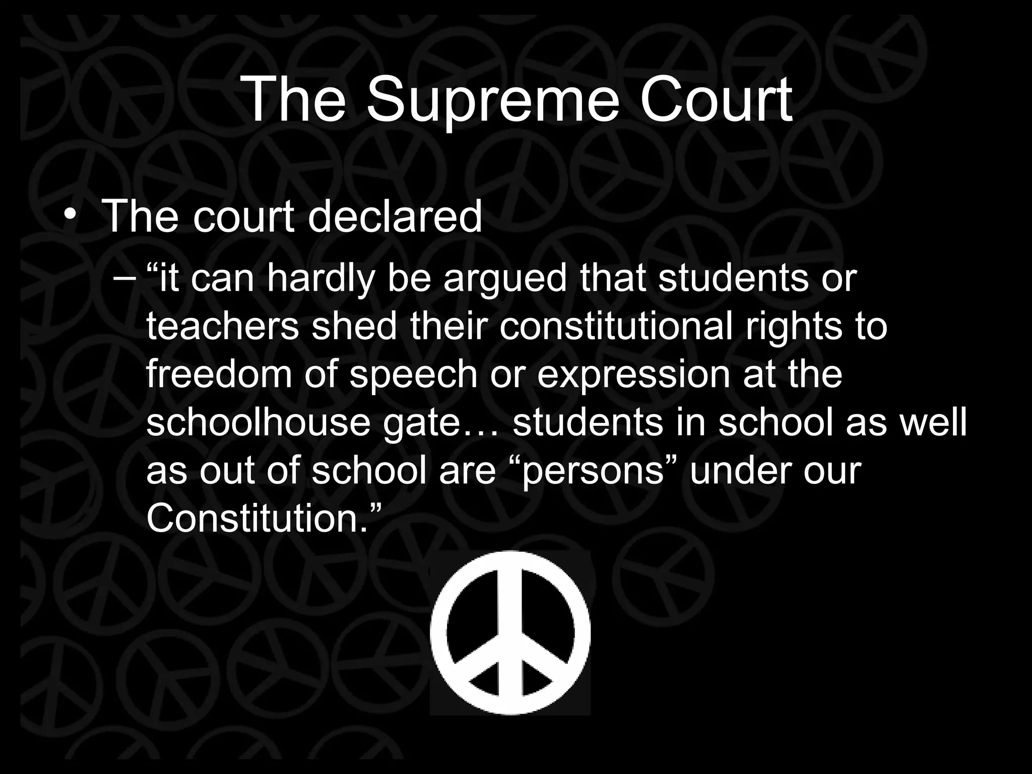 Mary Beth And John Tinker Case Presentation | PPT