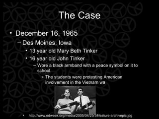 Mary Beth And John Tinker Case Presentation | PPT | Law
