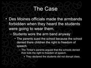 Mary Beth And John Tinker Case Presentation | PPT | Law