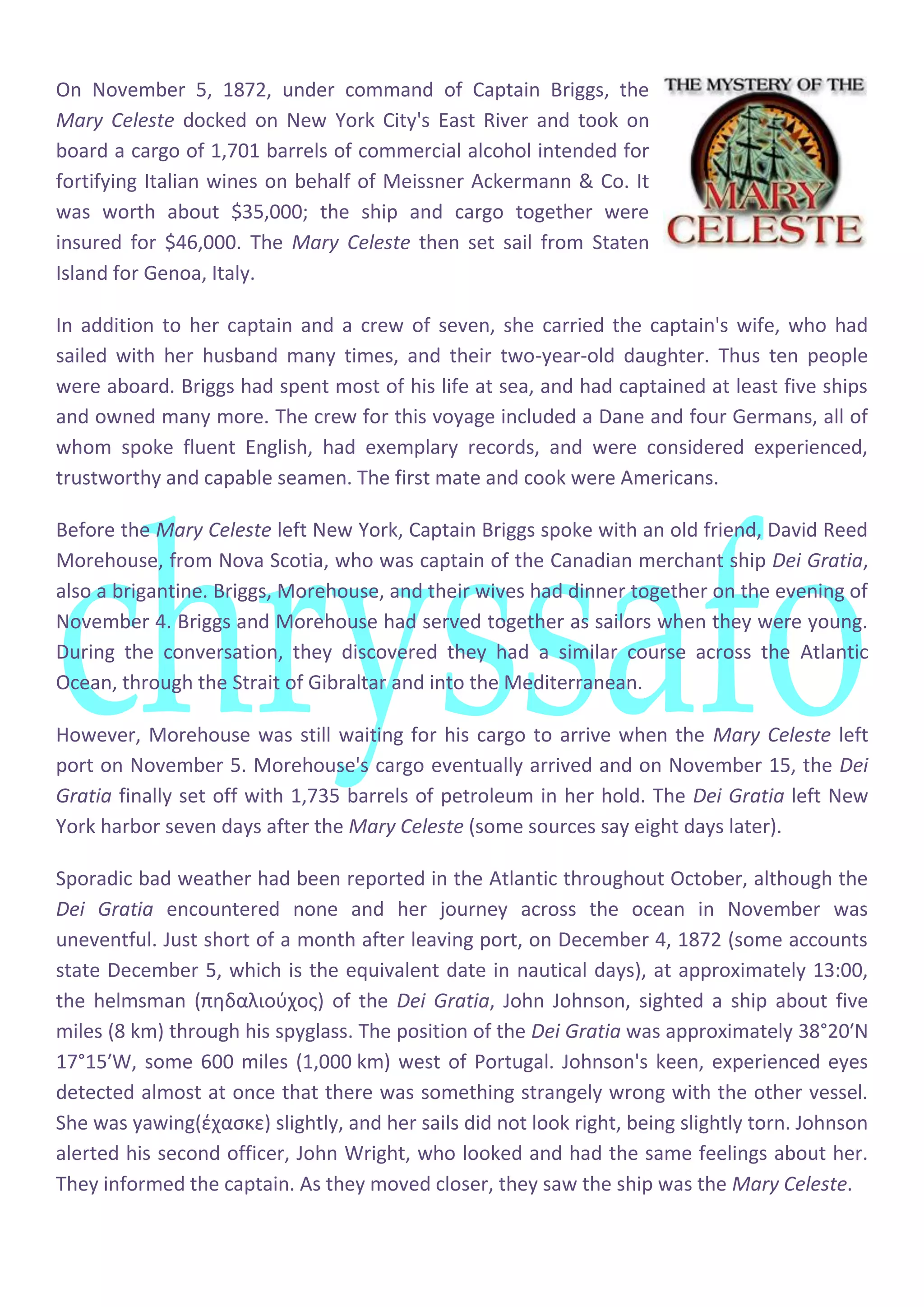 Mary Celeste Chryssafo | PDF