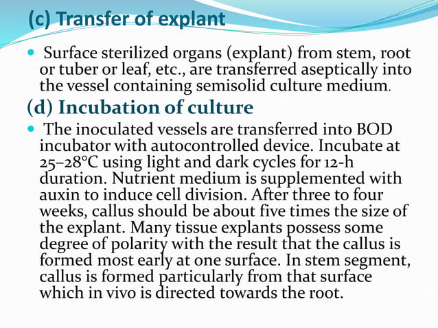 growth and maintenence of plant tissue culture | PPTX | Gardening ...