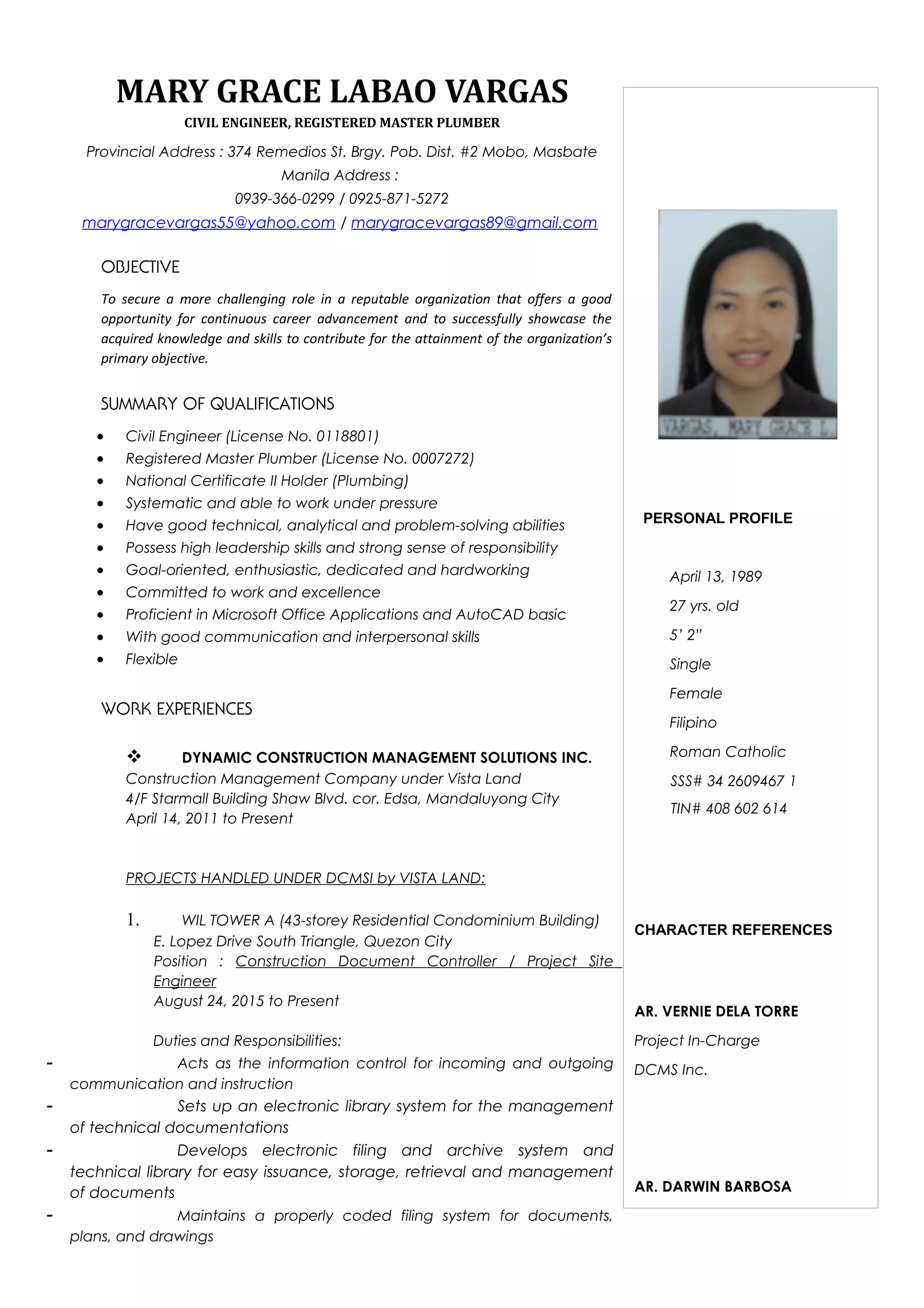 Mary grace vargas resume | DOC