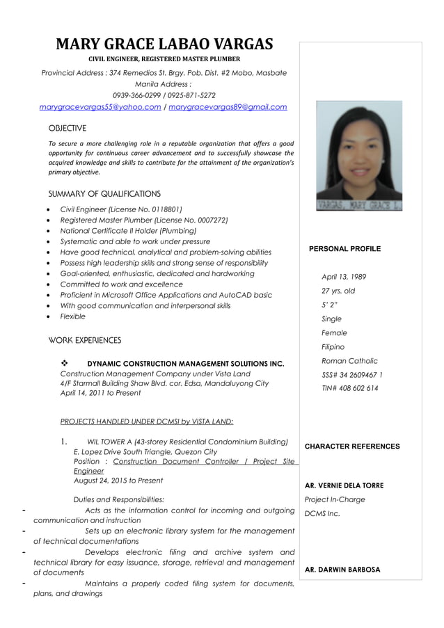 Mary grace vargas resume | DOC
