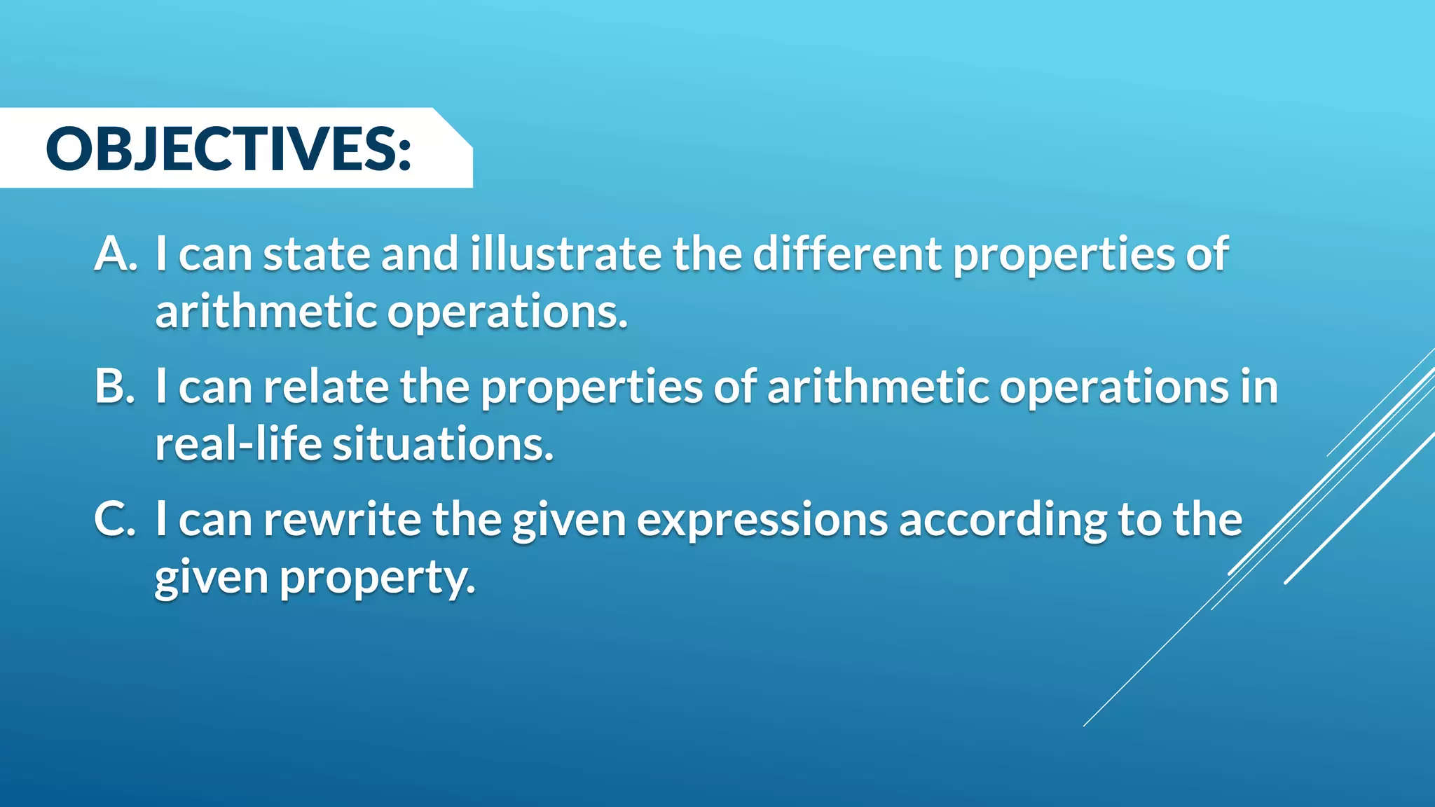 PROPERTIES OF ARITHMETIC OPERATIONS | PDF
