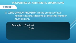 PROPERTIES OF ARITHMETIC OPERATIONS | PDF