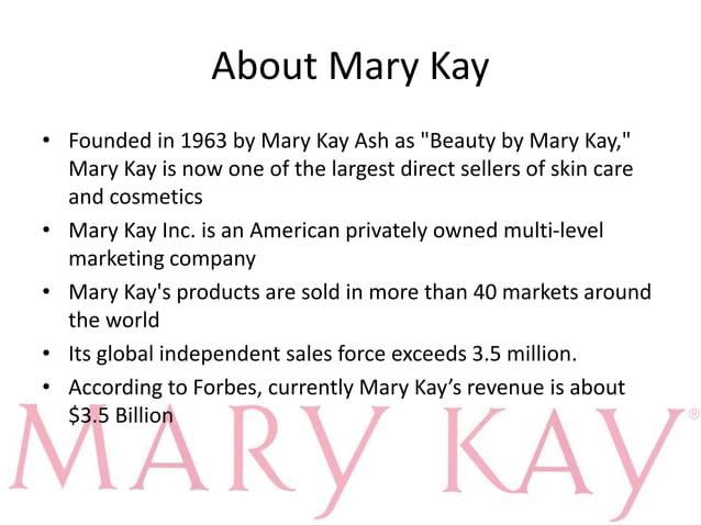 Mary kay Cosmetics | PPT