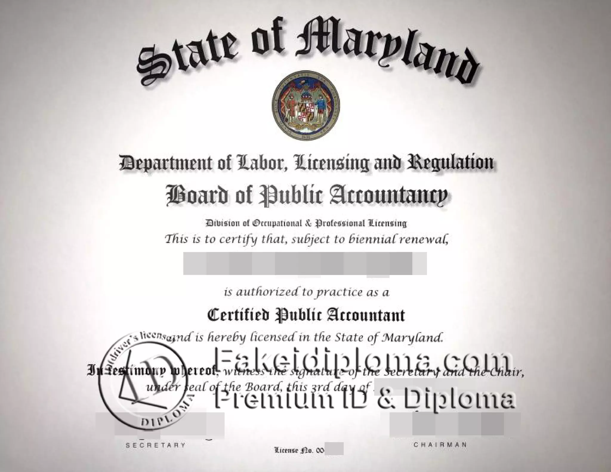 Maryland CPA certificate | PDF