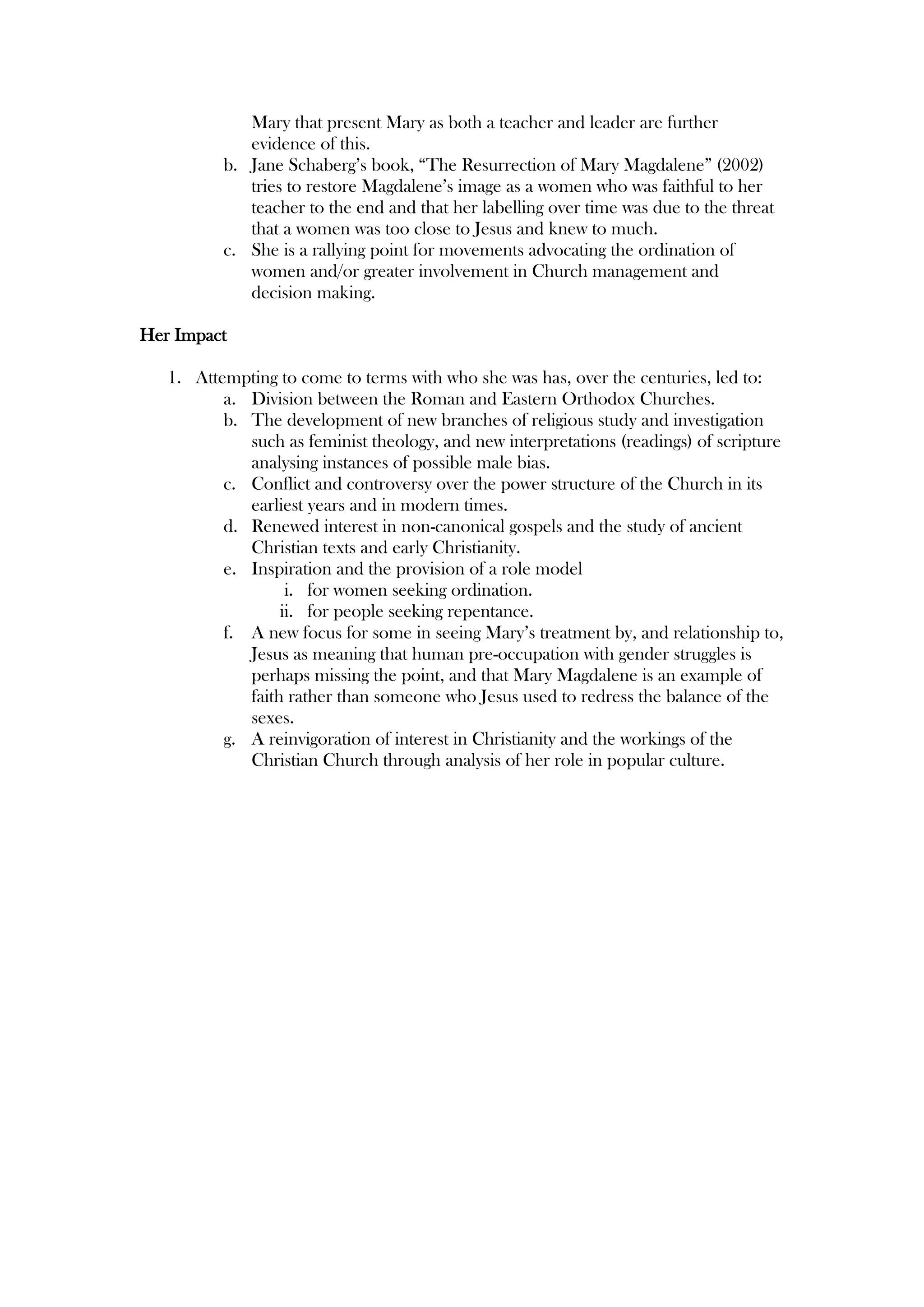 Mary Magdalene - Contribution and Impact | PDF