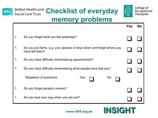 The Home-Based Memory Rehabilitation Programme | PPT